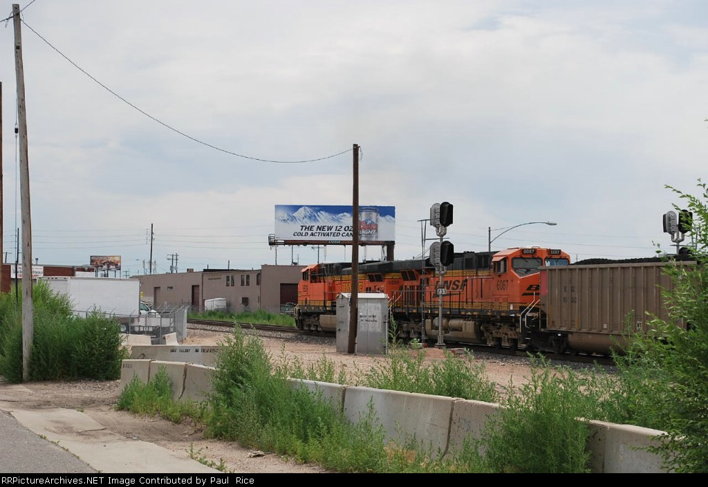 BNSF 5839 & BNSF 6087 Heads South Out Of Denver With A Coal Load